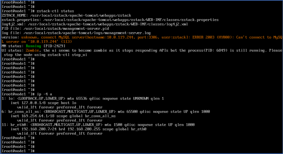 管理节点报错Can’t connect to MYSQL server的解决方法 - ZStack