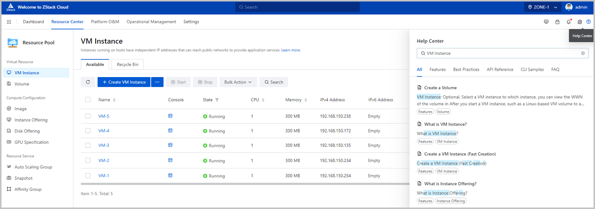 ZStack Cloud 4.1.0 - ZStack Cloud 特性概览 - 版本特性 - ZStack Cloud 4.4.24 - ZStack
